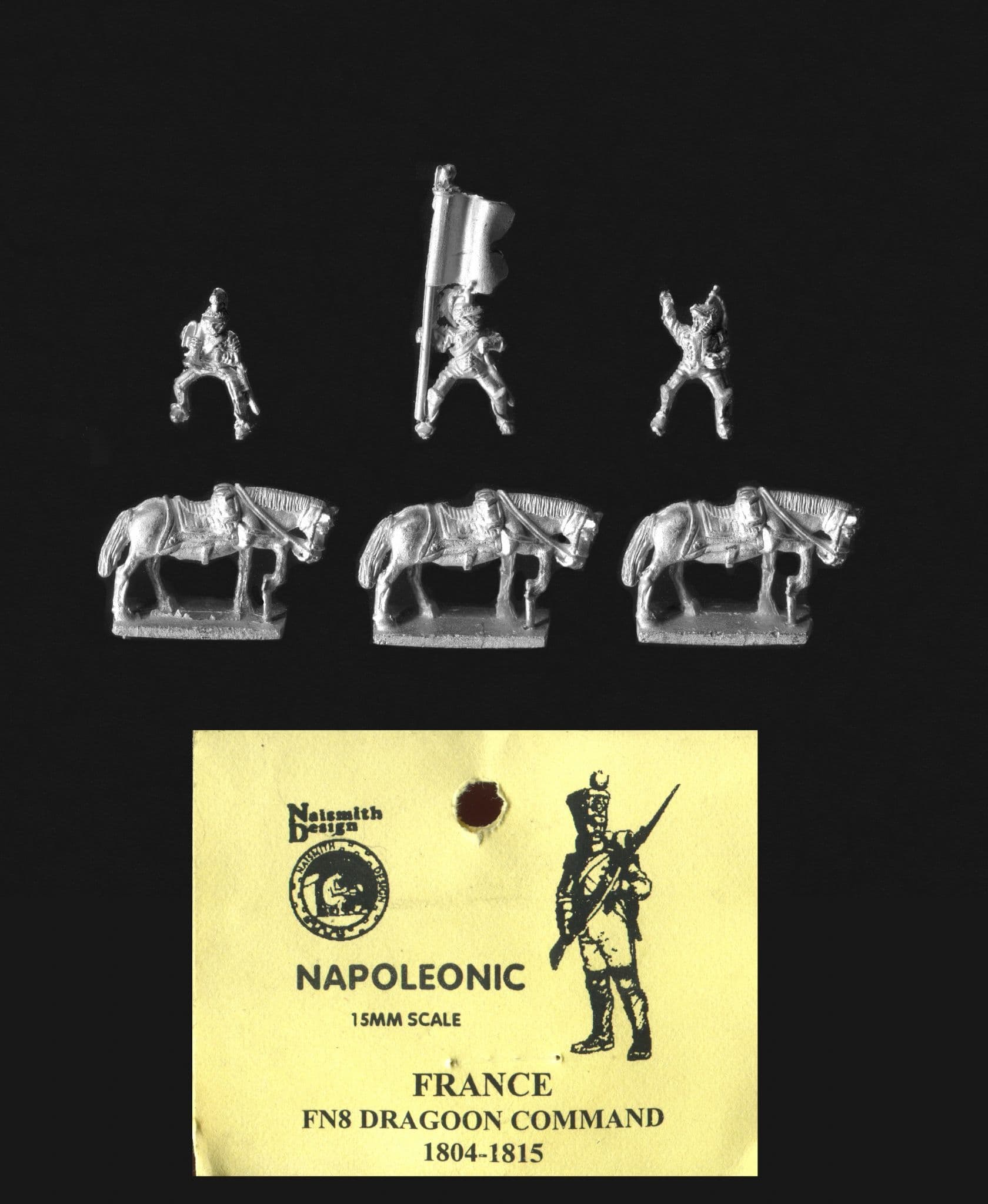Naismith Design 15mm Napoleonic French FN08 Dragoon Command 1804-1815 x 3