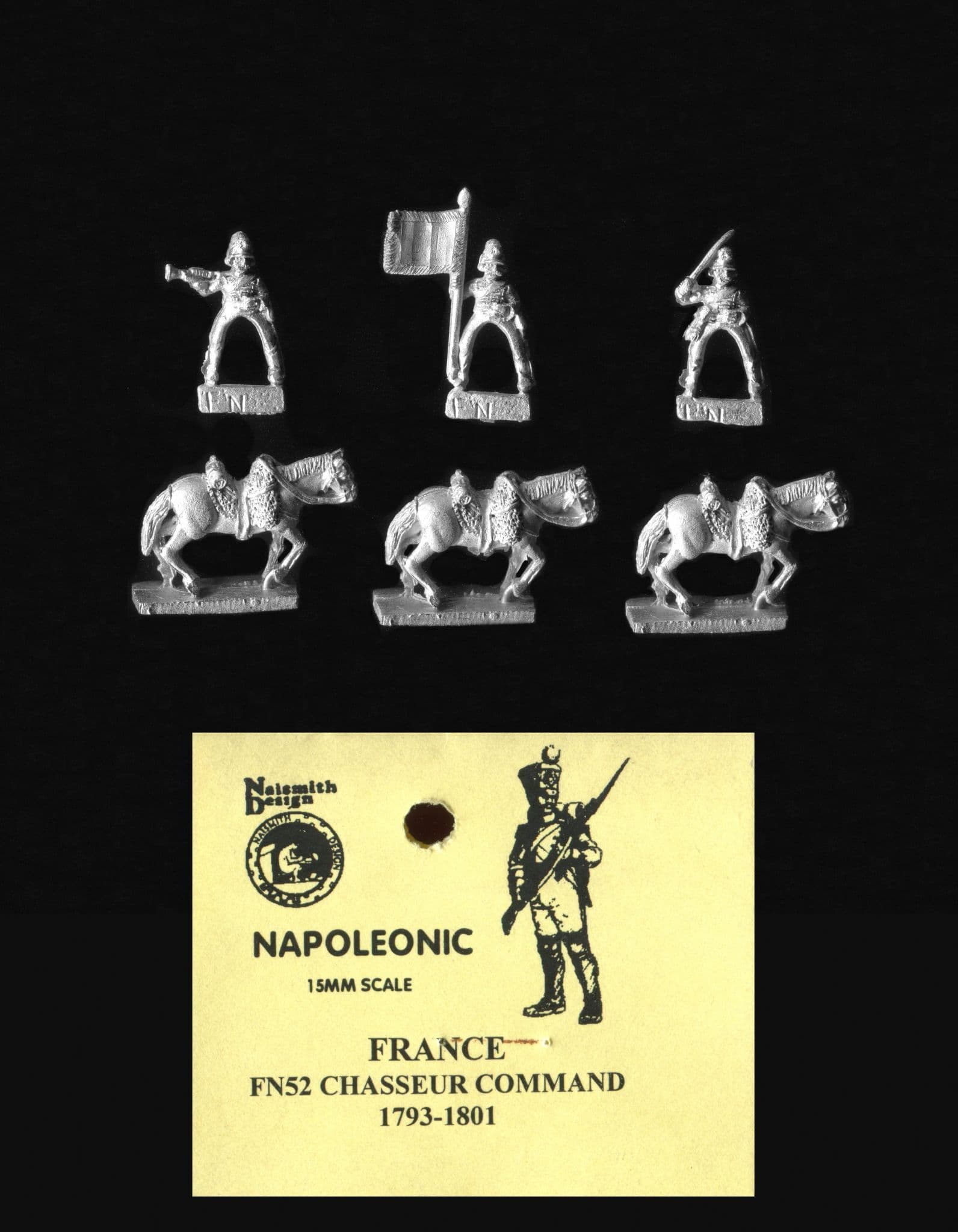 Naismith Design 15mm Napoleonic French FN52 Chasseur Command 1793-1801 x 3