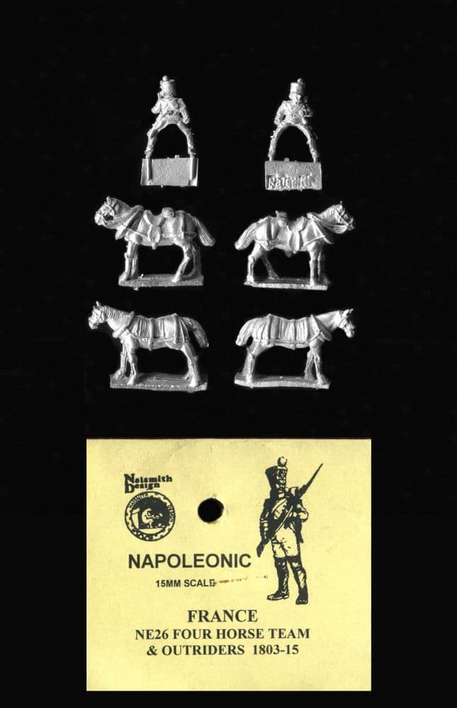 Naismith Design 15mm Napoleonic French NE26 Four-Horse Team & Drivers ...