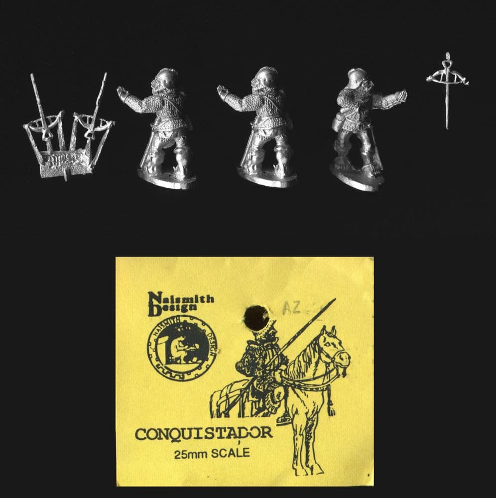 Naismith Design 25mm/28mm AZ20 Conquistador Crossbowmen Firing x 3