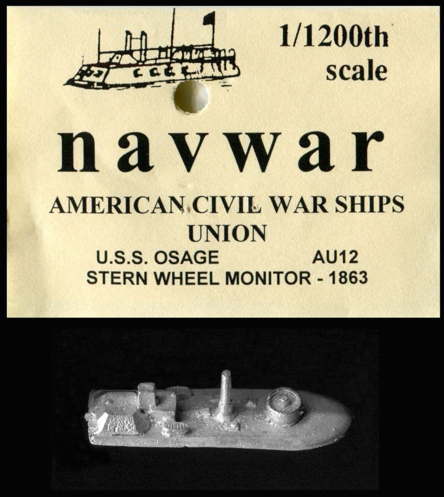 Navwar 1/1200 ACW Naval AU12 USS Osage Stern Wheel Monitor x 1