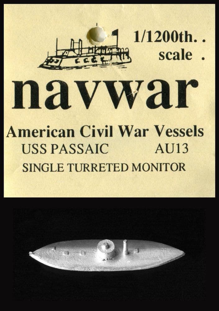 Navwar 1/1200 ACW Naval AU13 USS Passaic Single Turret Coastal Monitor x 1