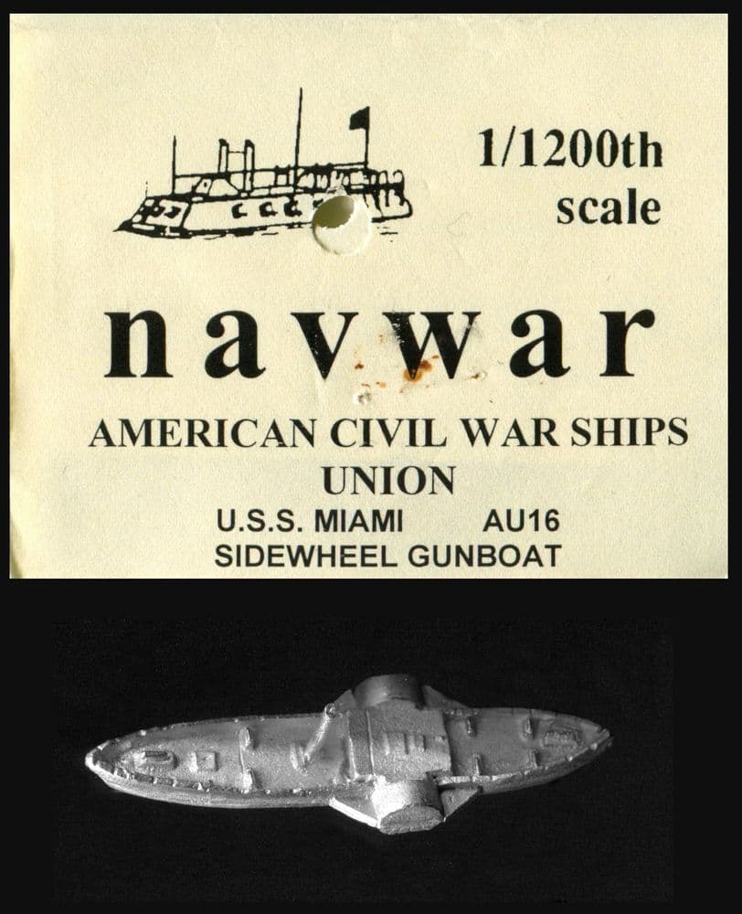 Navwar 1/1200 ACW Naval AU16 USS Miami Sidewheel Gun Boat x 1