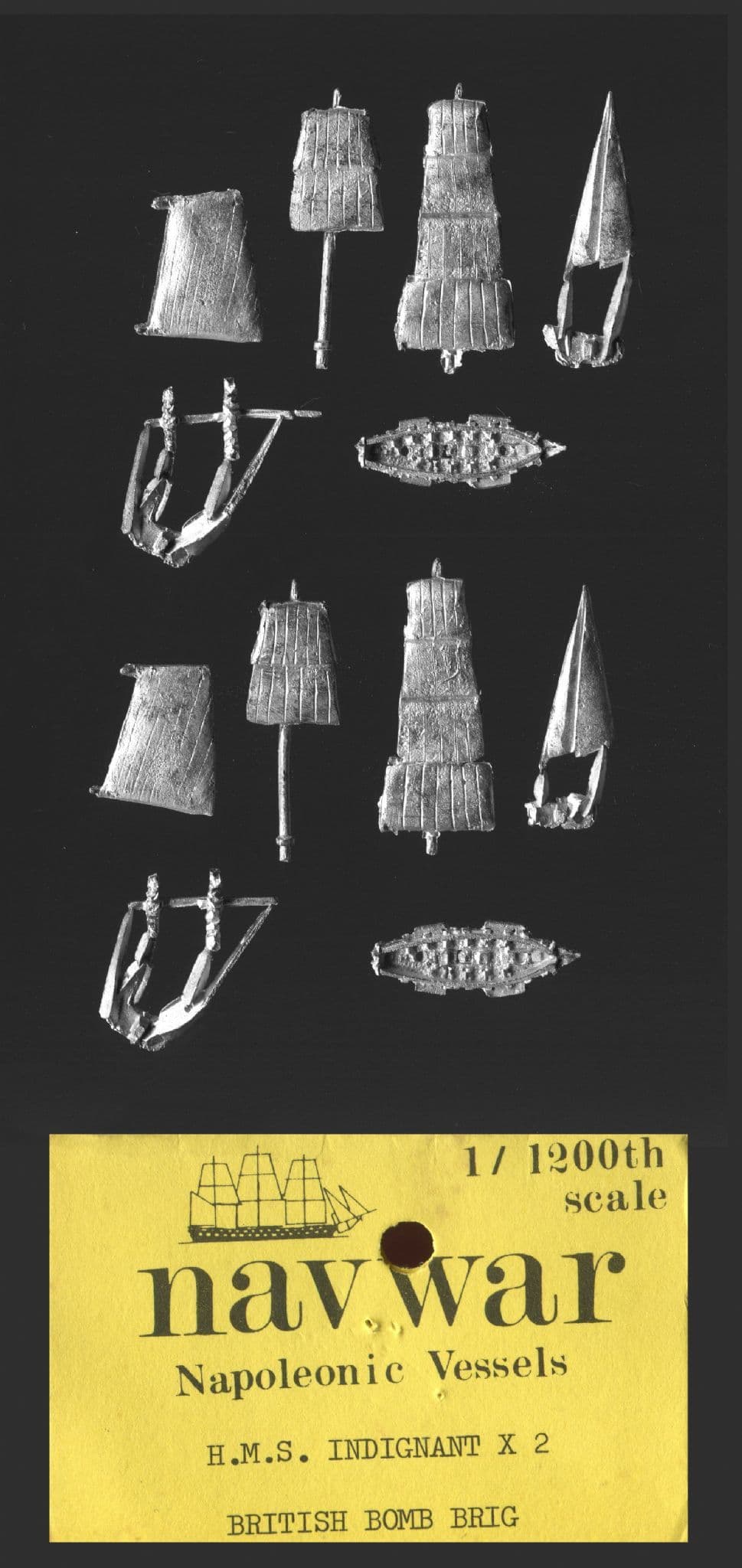 Navwar 1/1200 Napoleonic Ships British HMS Indignant Bomb Vessel x 2 models