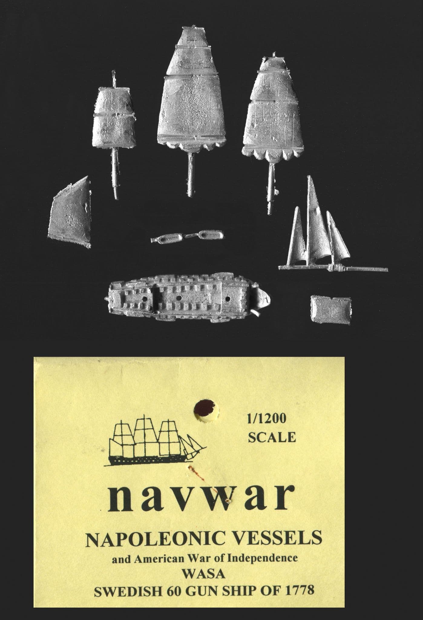 Navwar 1/1200 Napoleonic Ships Swedish Wasa 60 gun Ship 1778 x 1