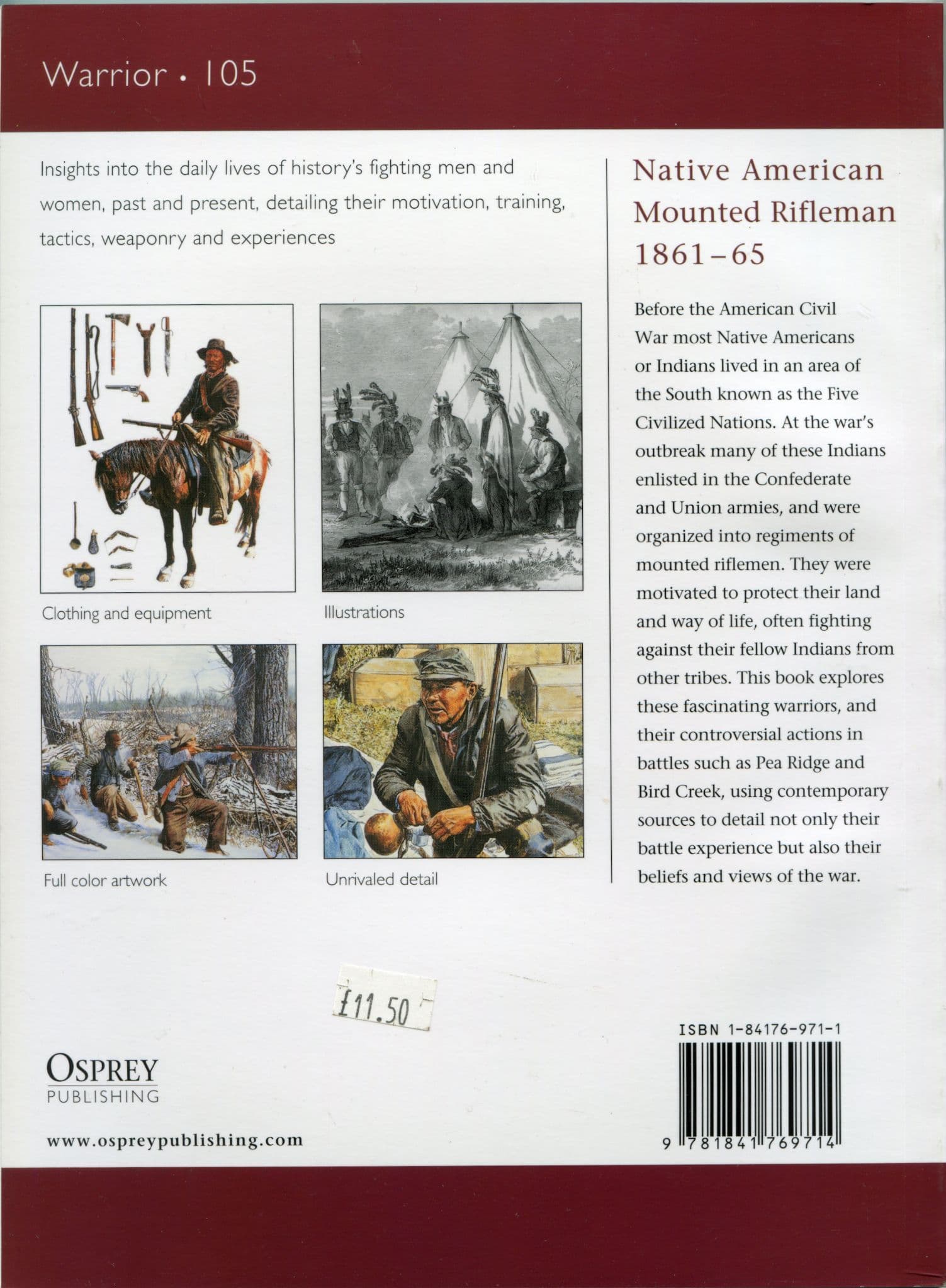 Osprey Warrior WAR 105 Native American Mounted Rifleman 1861-65