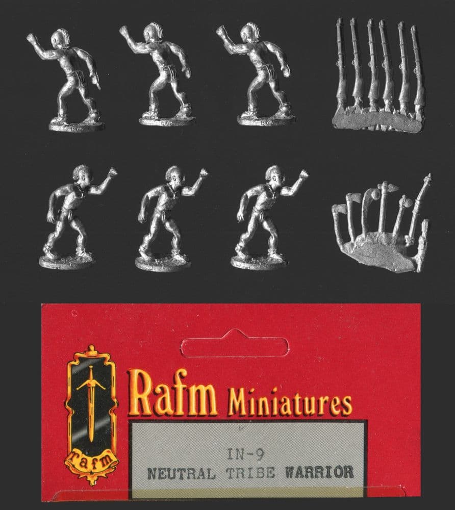 Rafm 25mm Flint & Feather IN09 Neutral Tribe Warriors x 6 figs