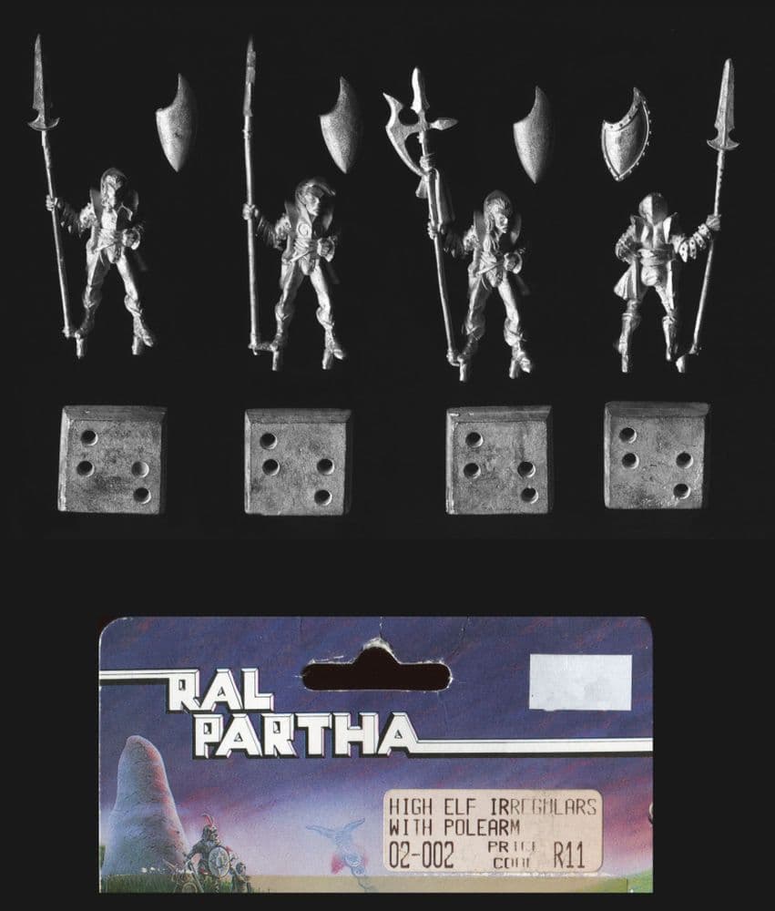 Ral Partha 25mm Fantasy 02-002 High Elf Irregulars with Polearm x 4 figs