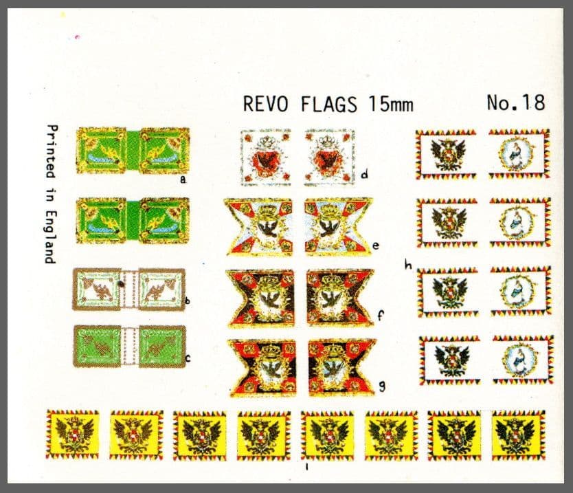 Revo Flags 15mm No 18 Napoleonic Cavalry Standards Russia Prussia Austria