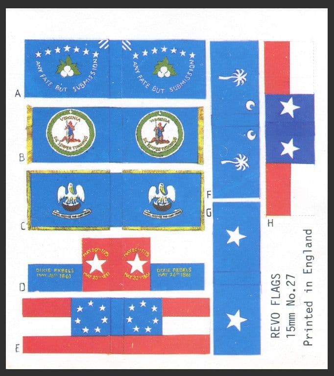 Revo Flags 15mm No 27 ACW Confederate Infantry