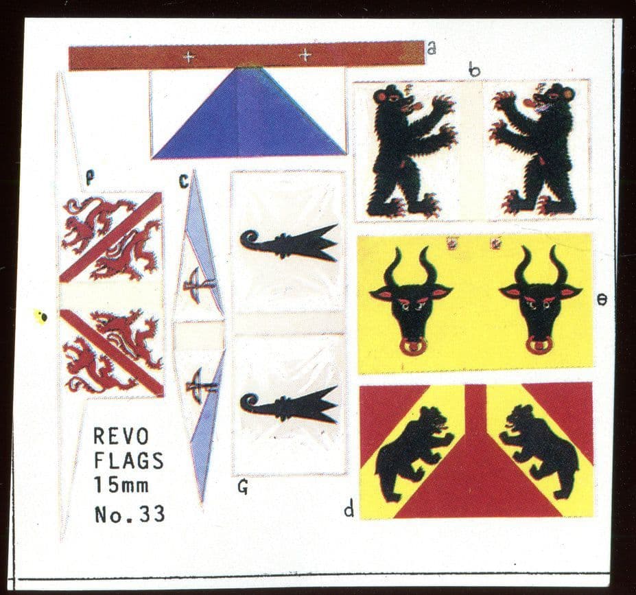 Revo Flags 15mm No 33 Swiss Banners 14th-15th Century