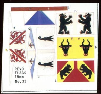 Revo Flags 15mm No 33 Swiss Banners 14th-15th Century
