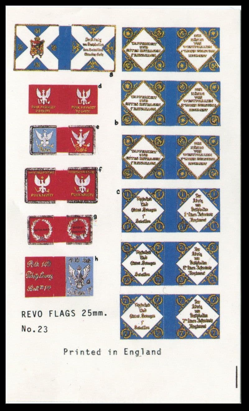 Revo Flags 25mm No 23 Napoleonic Infantry Westphalia/Duchy of Warsaw