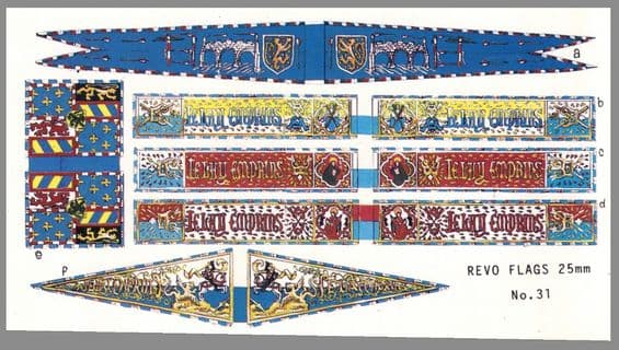 Revo Flags 25mm No 31 14th/15th Century Burgundian Banners