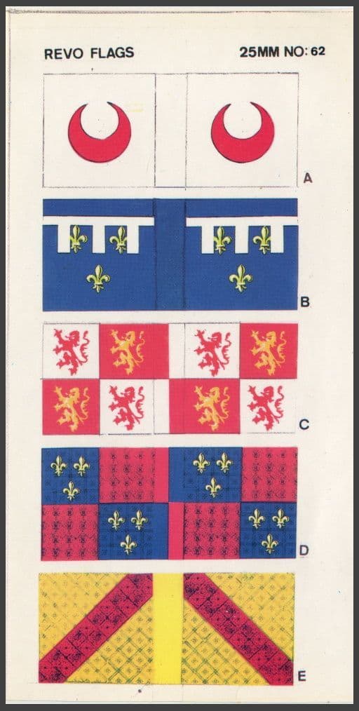 Revo Flags 25mm No 62 100 Years War Banners France