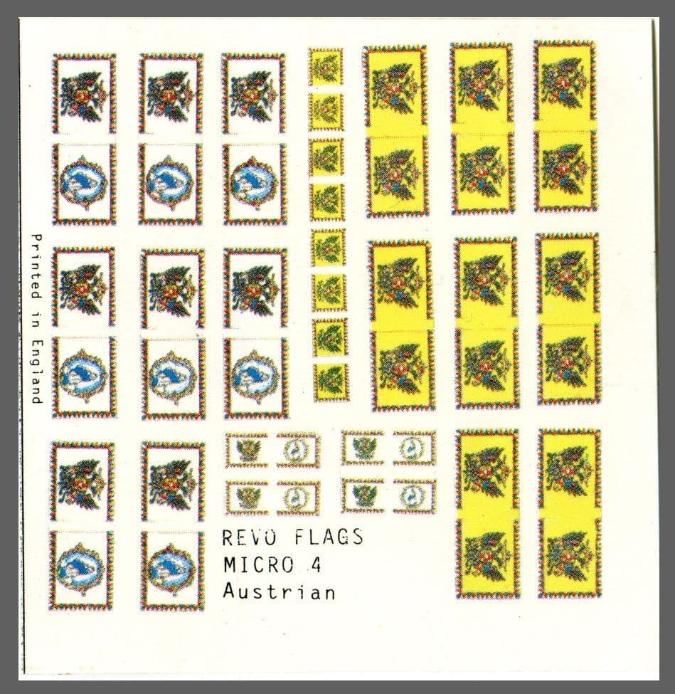 Revo Flags 5mm 1/300 scale Micro 4 Napoleonic Austrian