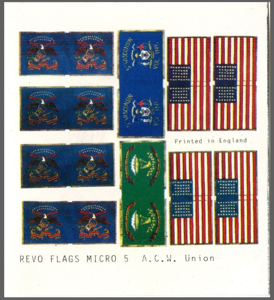 Revo Flags 5mm 1/300 scale Micro 5 ACW Union Infantry