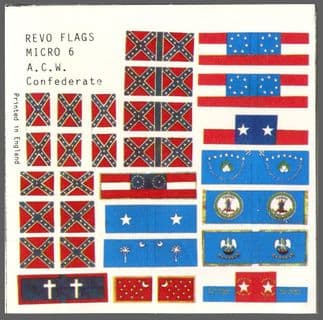 Revo Flags 5mm 1/300 scale Micro 6 ACW Confederate Infantry