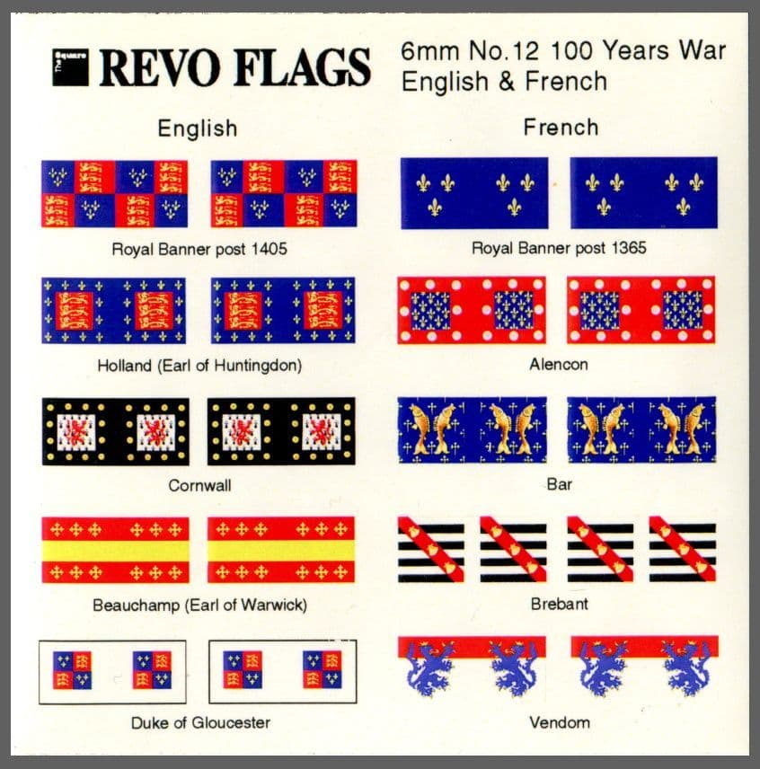 Revo Flags 6mm 1/300 scale Micro 12 HYW English & French