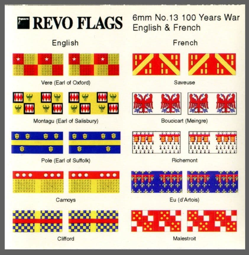 Revo Flags 6mm 1/300 scale Micro 13 HYW English & French