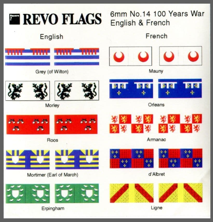 Revo Flags 6mm 1/300 scale Micro 14 HYW English & French