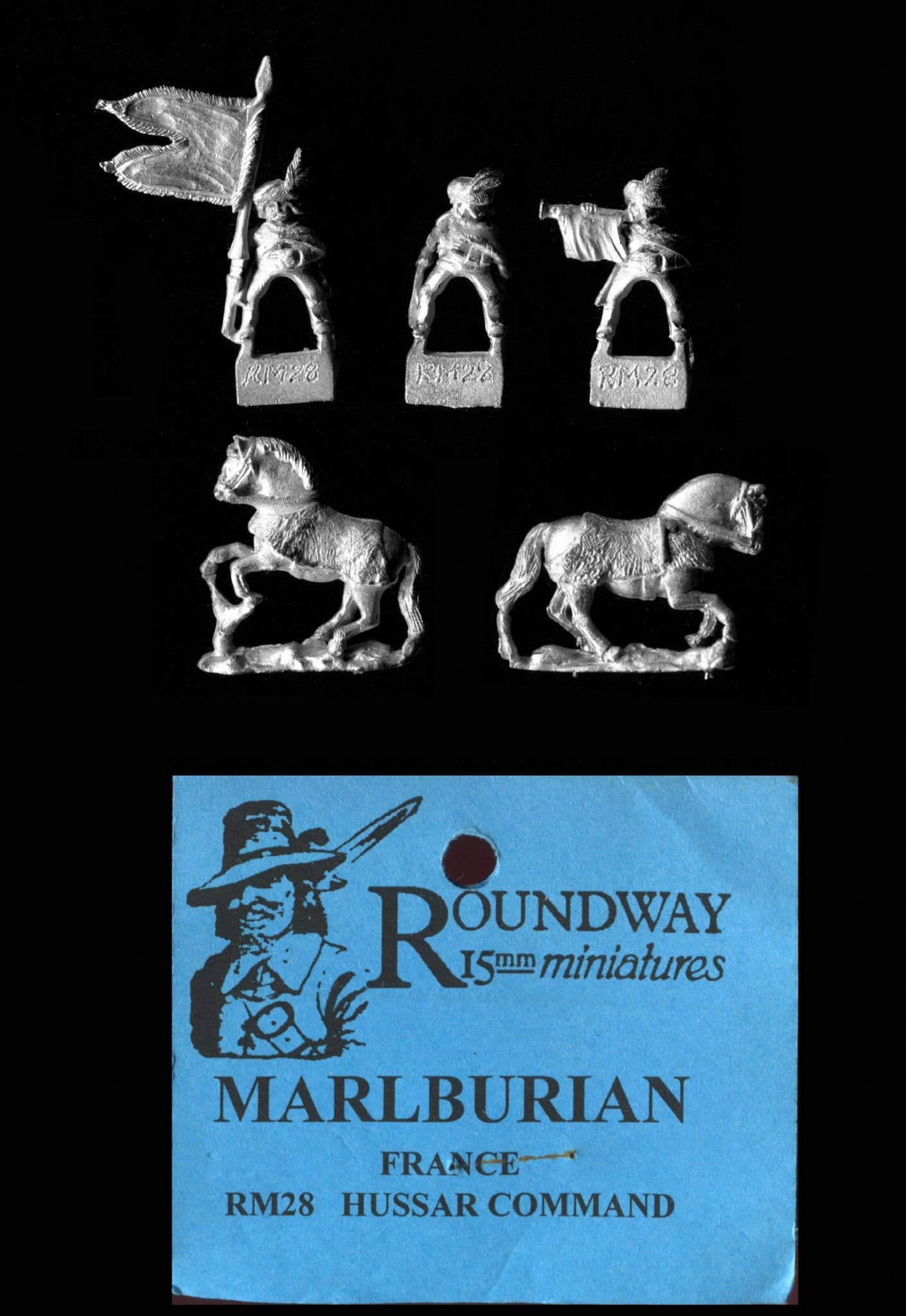 Roundway 15mm Marlburian RM28 French Hussar Command Mounted x 3