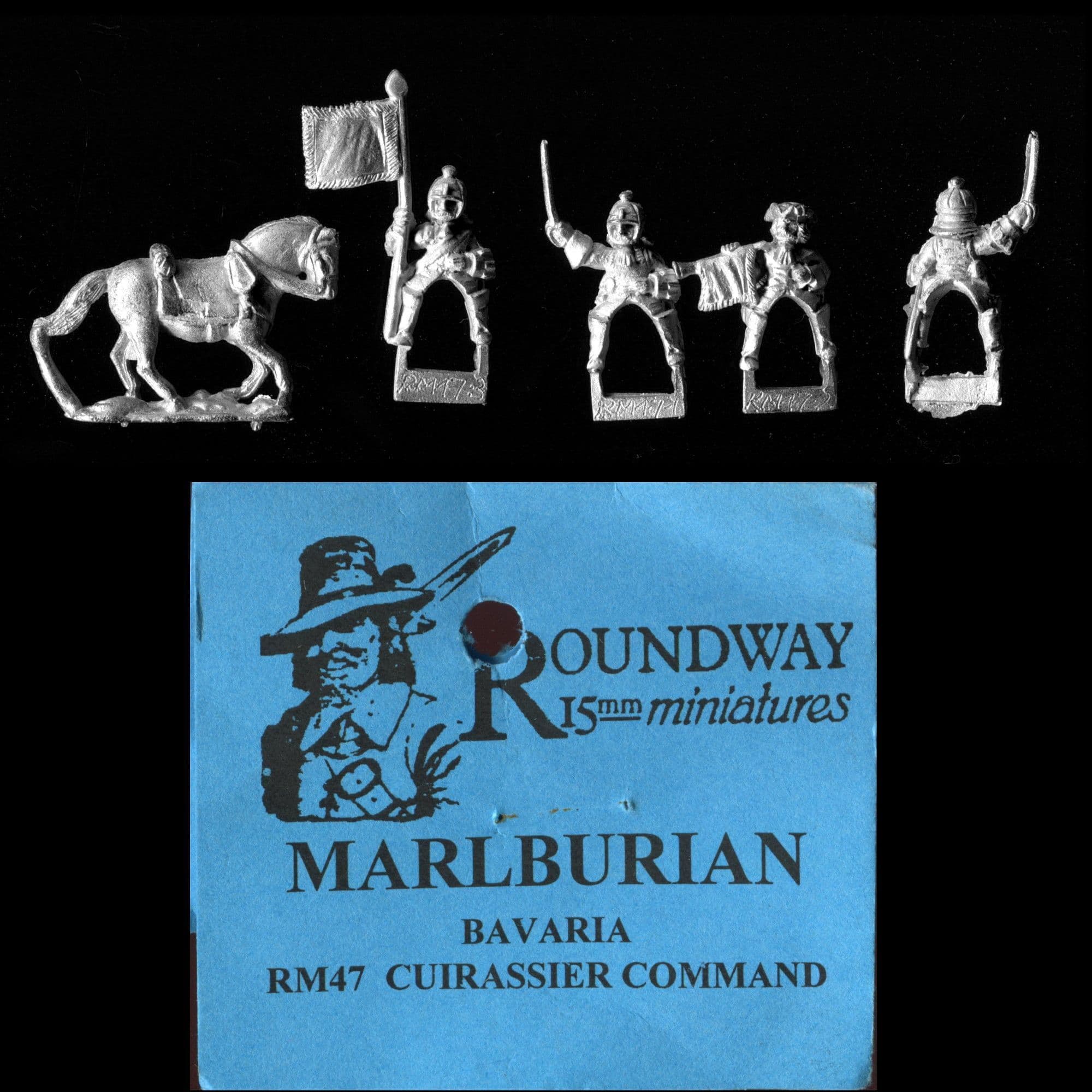 Roundway 15mm Marlburian RM47 Bavarian Cuirassiers Command x 4