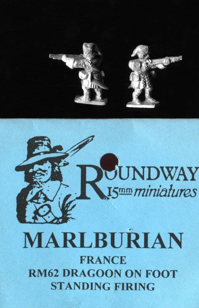 Roundway 15mm Marlburian RM62 French Dragoons on Foot Firing x 8