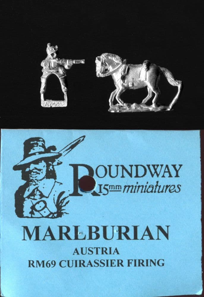 Roundway 15mm Marlburian RM69 Austrian Cuirassier Troopers Firing x 4