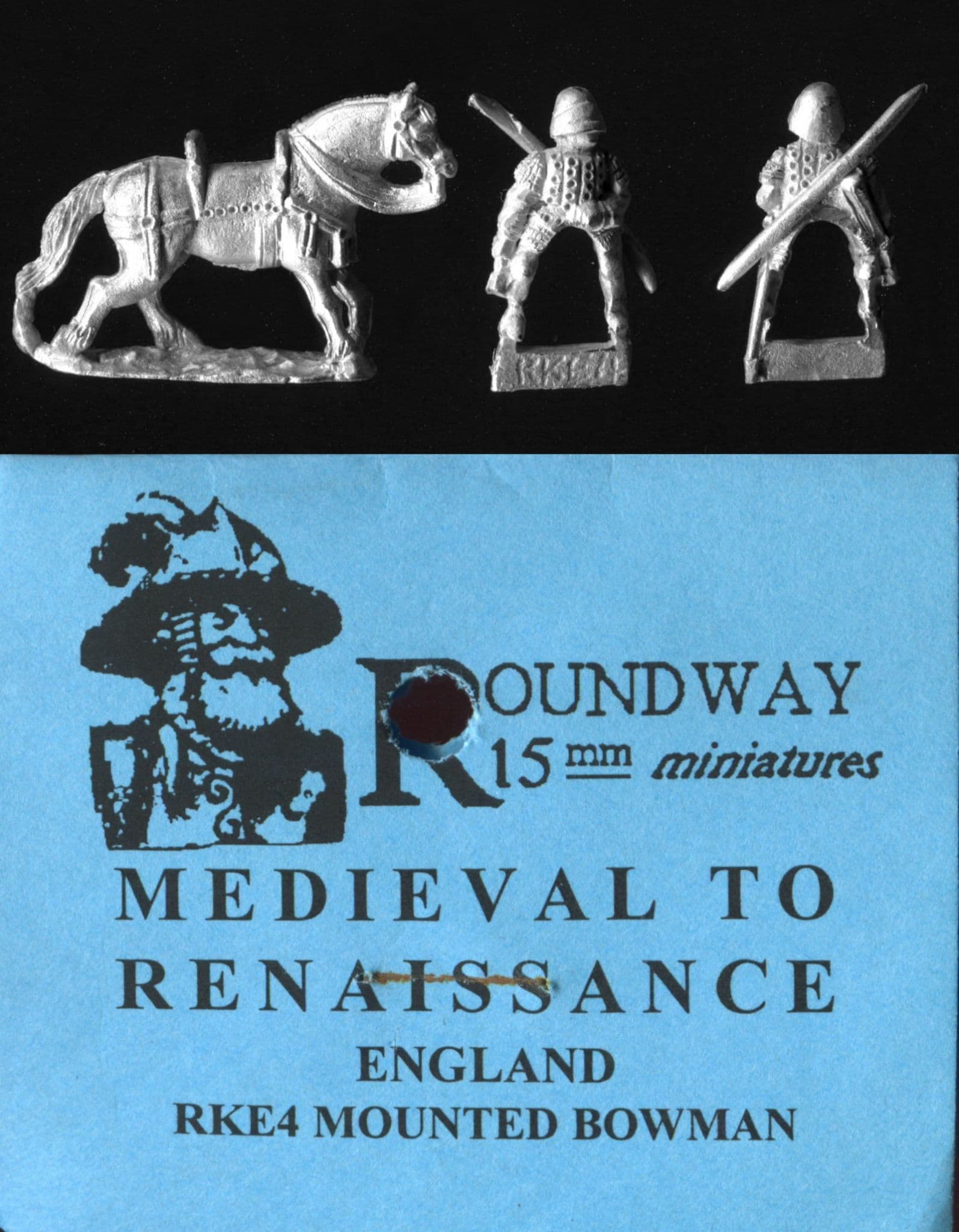 Roundway 15mm Renaissance RKE04 English Mounted Bowmen x 4