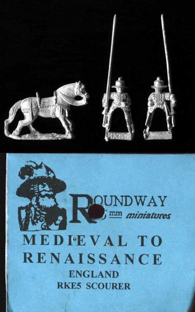 Roundway 15mm Renaissance RKE05 English Scourers Border Horse x 4