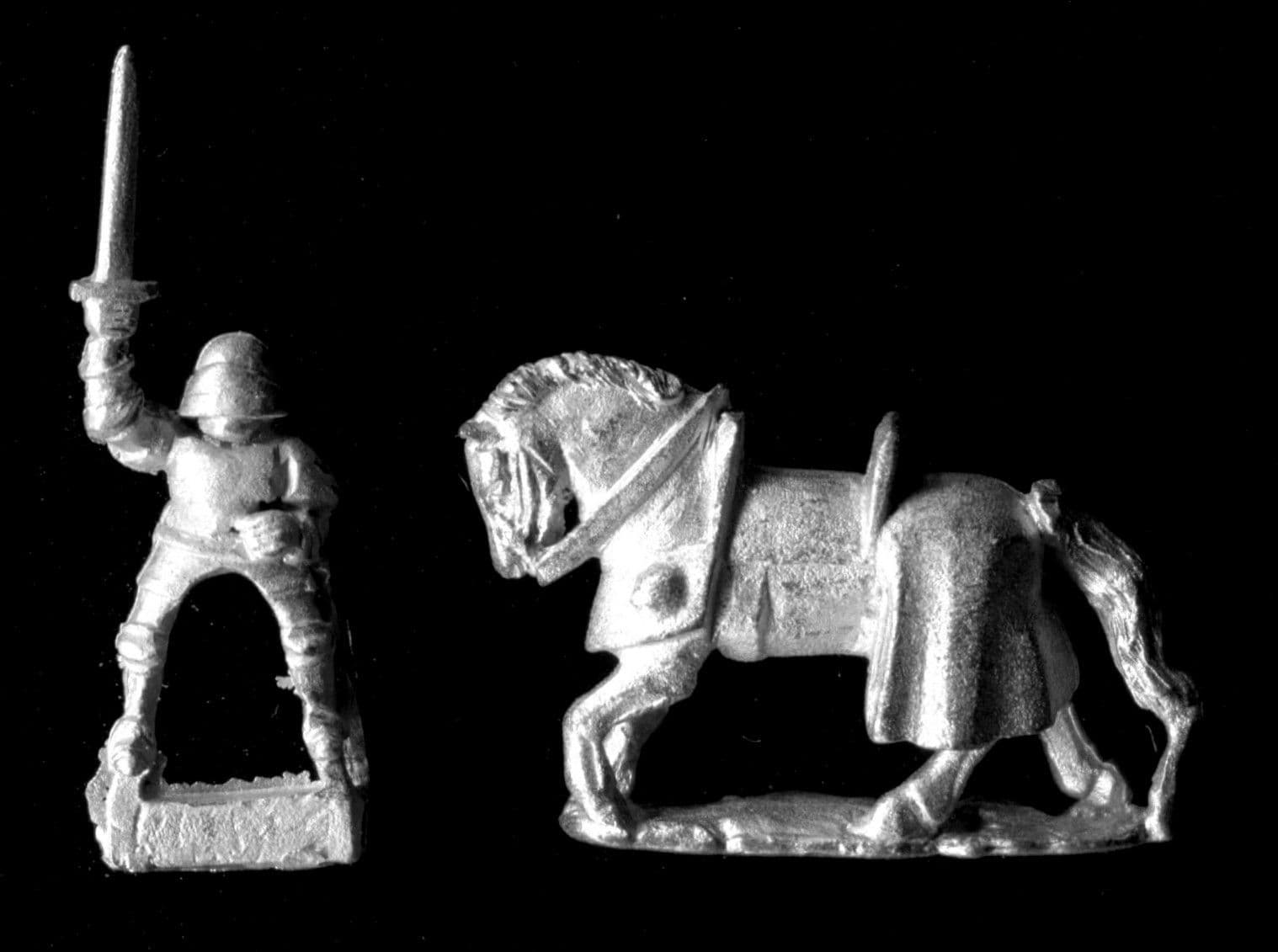 Roundway 15mm Renaissance RKF03 French Squire Mounted Wielding Sword x 4