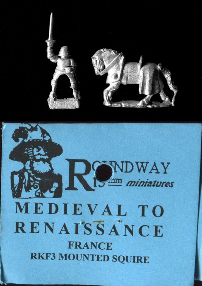 Roundway 15mm Renaissance RKF03 French Squire Mounted Wielding Sword x 4