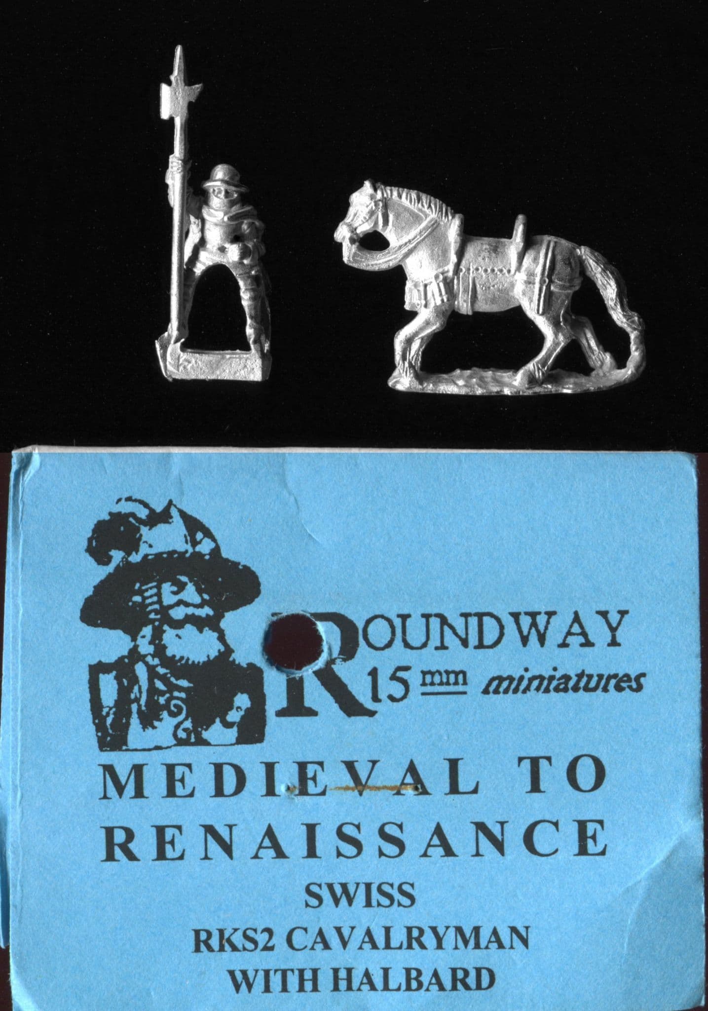 Roundway 15mm Renaissance RKS2 Swiss Armoured Cavalry with Halberd x 4