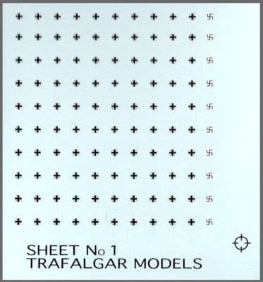 Trafalgar Models 1/300 Transfers No 1 WWII German Vehicle Markings