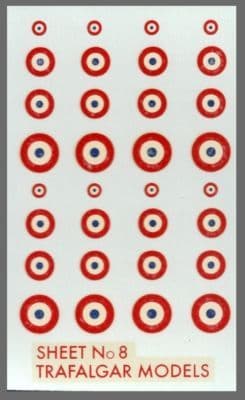 Trafalgar Models 1/300 Transfers No 8 WWI & WWII French Aircraft Markings