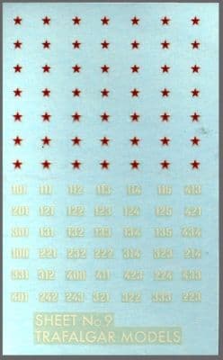 Trafalgar Models 1/300 Transfers No 9 WWII Soviet Stars & Numbers
