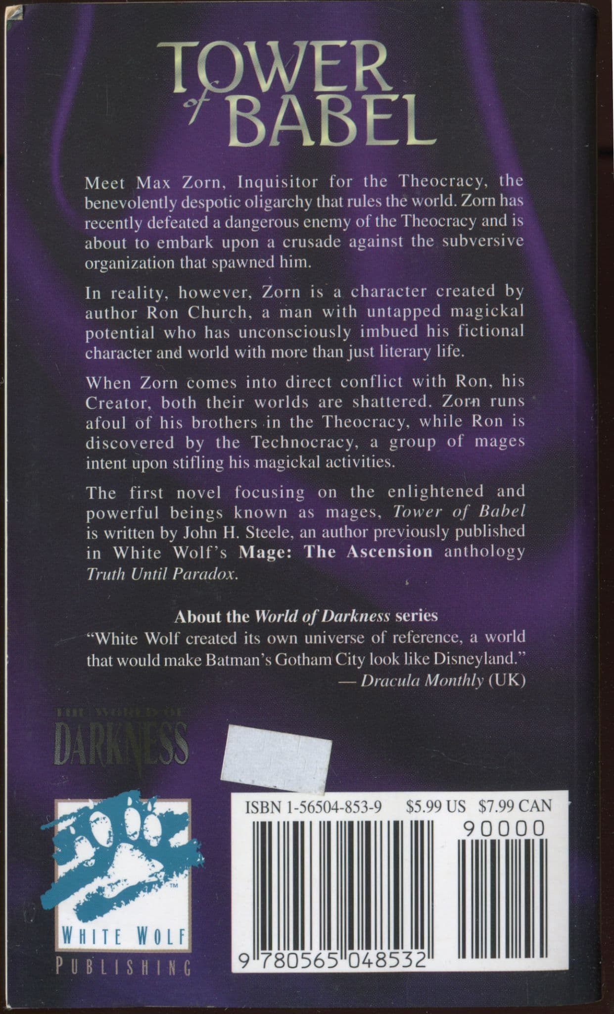 White Wolf Tower of Babel a Mage the Ascension Novel by John H Steele