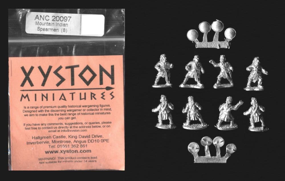 Xyston 15mm Ancients ANC20097 Mountain Indian Spearmen 8 figs