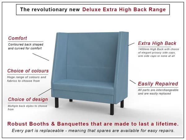 Deluxe Plain Extra High Back Unit - Privacy Sides - Multiple Sizes