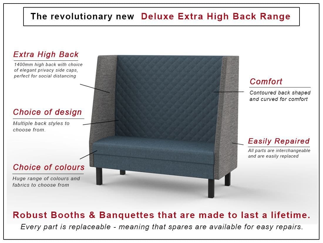 Deluxe Quilted Extra High Back- Privacy Enclosed Booth Sets - Multiple ...