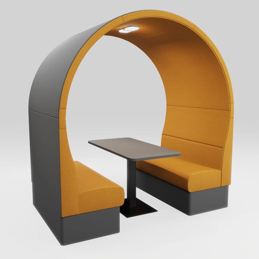Serene Loop Acoustic Meeting Booth - Mid Grey Open Set - Complete with ...