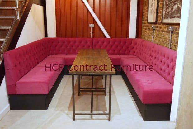 Diamond Buttoned Back Style Banquette Seating