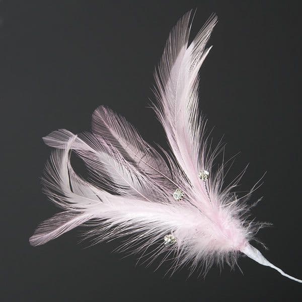 Pink Feather Spray with Diamantes