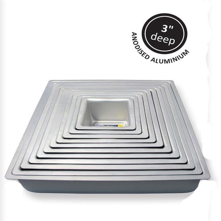 PME 9 inch X 9 inch X 3 inch Deep Square Cake/Baking Tin