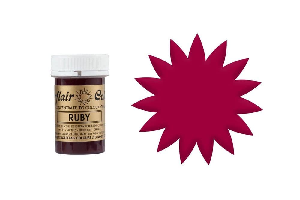 Sugarflair Gel Food Colouring Paste 25g - Ruby Red