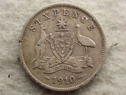 Australia Silver 925 Sixpence 1910 AF CS13185