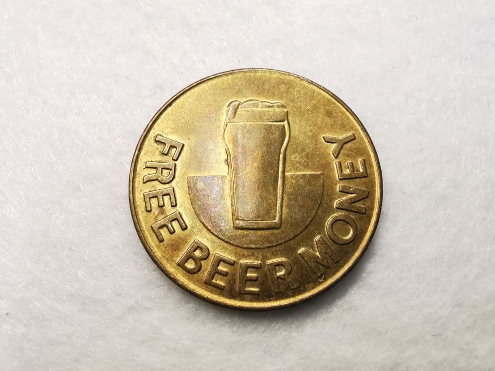 British Pub Number 95 1970s Free Beer Money Token VF CS4616