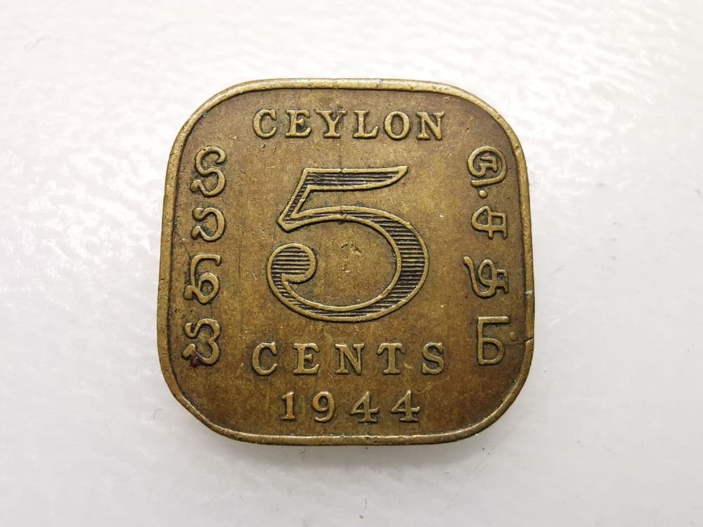 Ceylon 5 Cents 1944 F CS4248