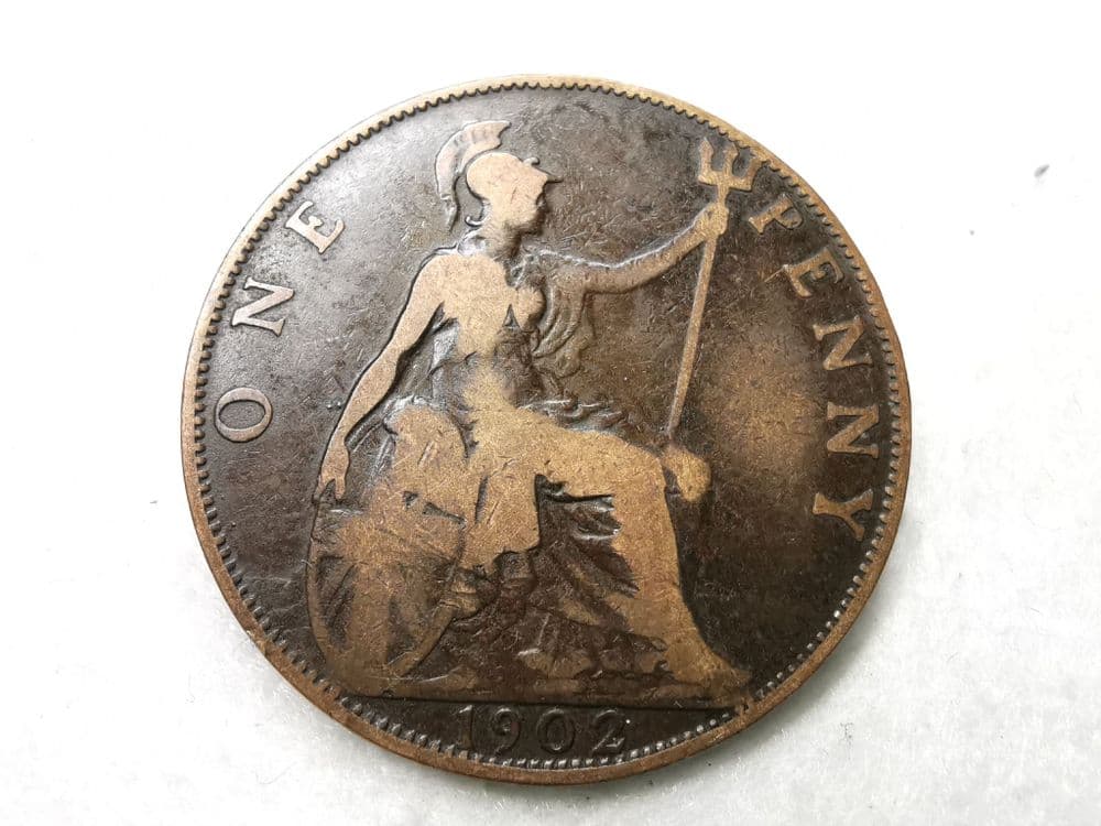 Edward VII One Penny 1902 Normal Tide Fair CS6486